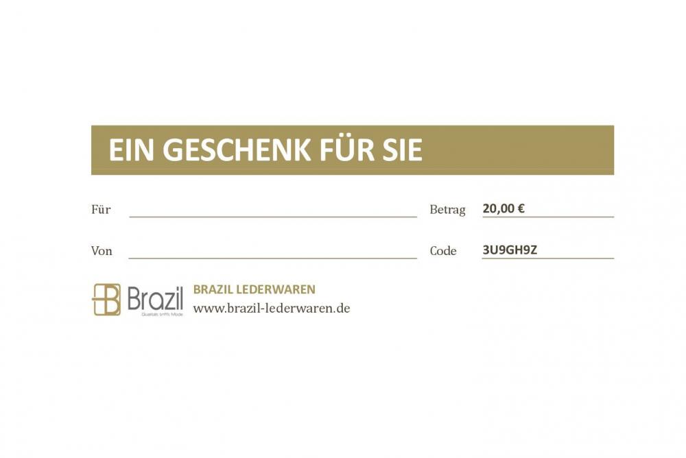 Geschenkgutschein 20 von Brazil Lederwaren