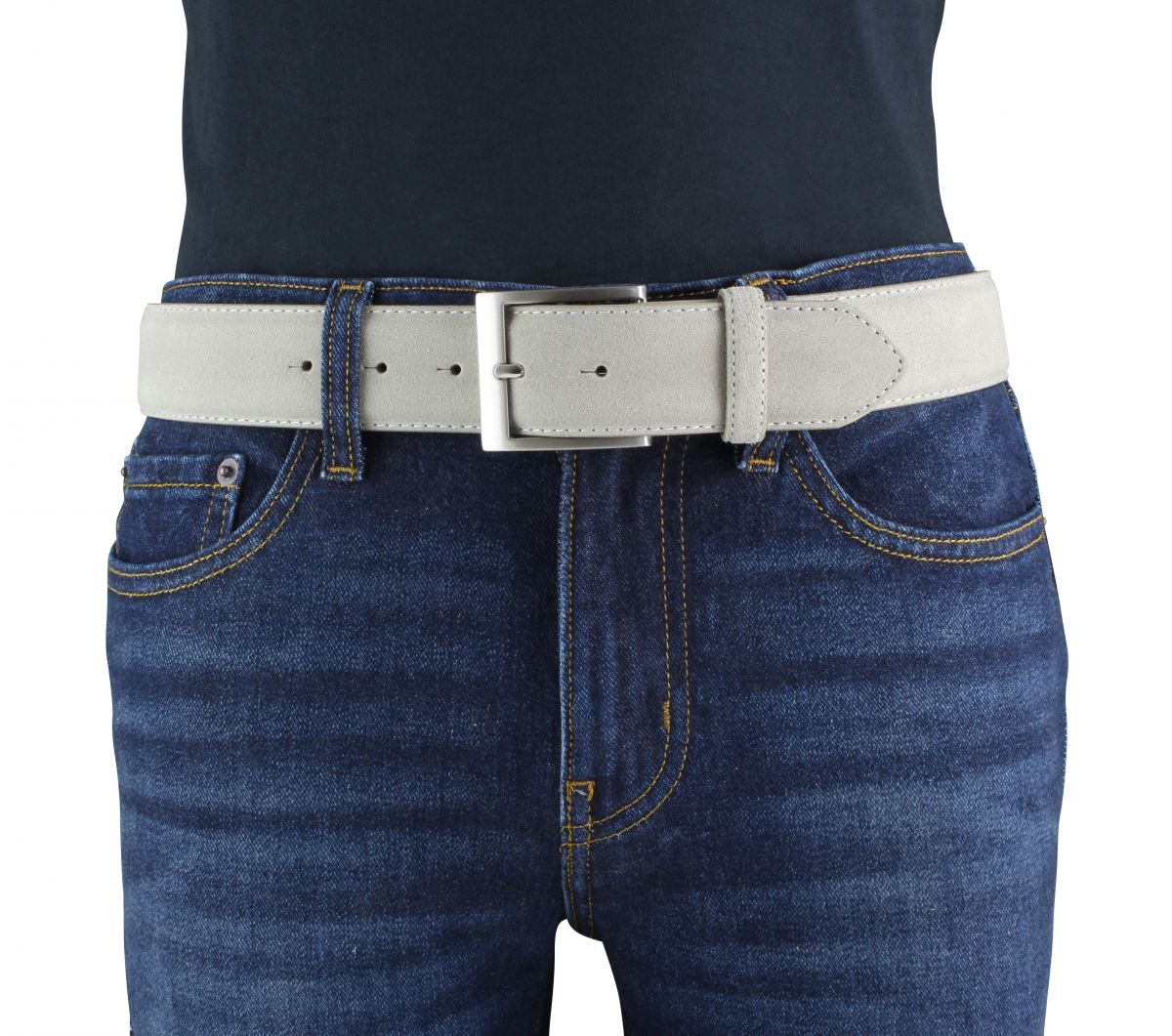 Ledergürtel Herren Veloursleder 4 cm Jeans weich
